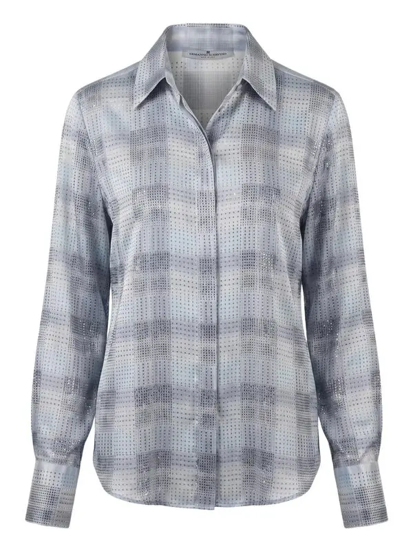Ermanno Scervino Long-sleeved Shirt With Lapel Collar - Gray