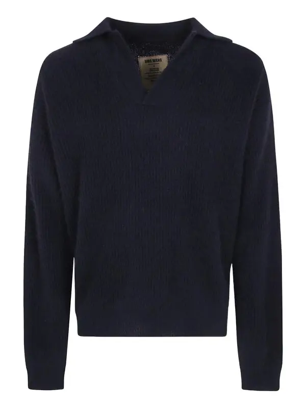 UMA WANG Long-sleeve Polo Shirt - Black