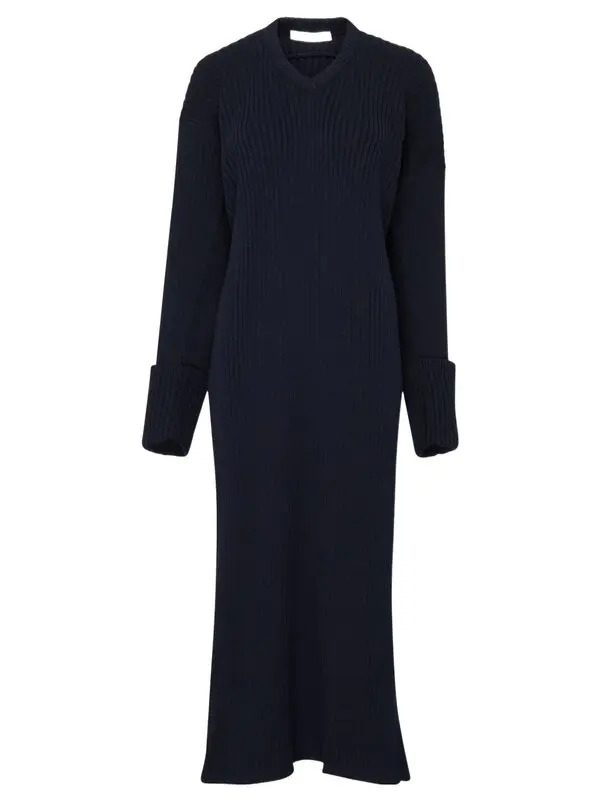 THE ROW V-neck Long Dress - Black