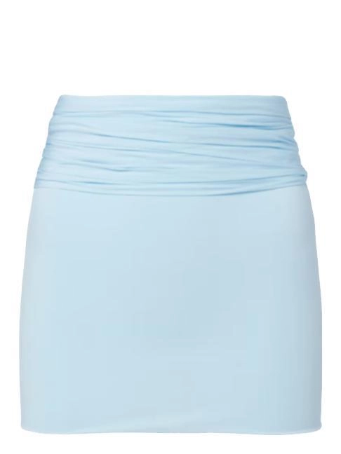 Wardrobe.NYC Ruched Mini Skirt - Sky-blue
