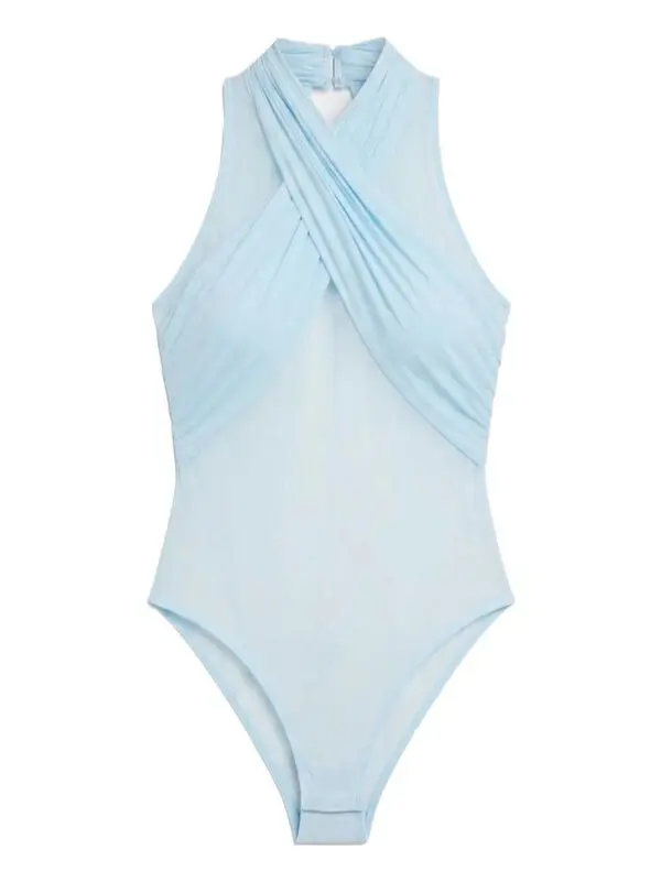 Wardrobe.NYC Sheer Tank-style Bodysuit - Blue