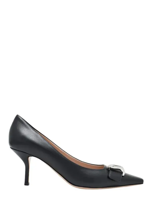 Emporio Armani Buckled Pointed-toe Pumps - Black