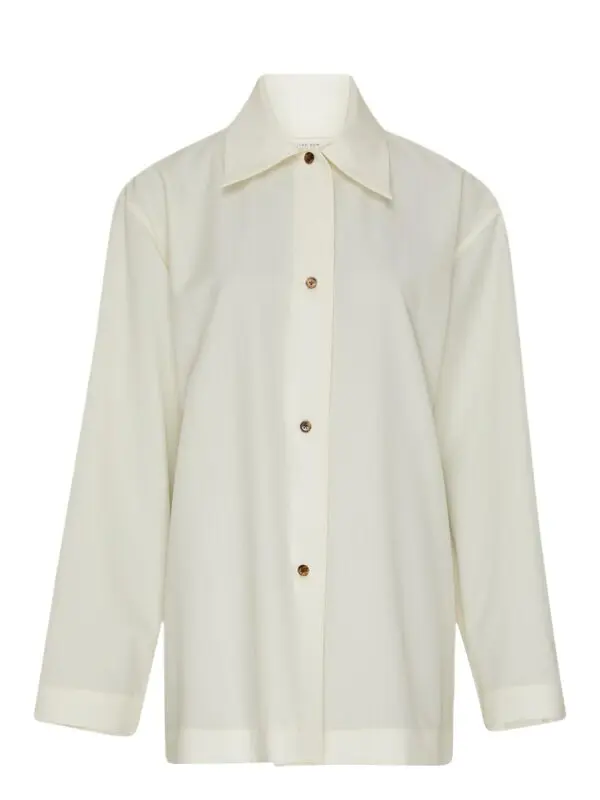THE ROW Lapel Neck Long Sleeve Shirt - White