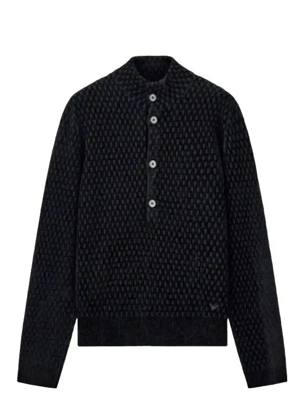 Emporio Armani Long-sleeve Stand-collar Pullover - Black