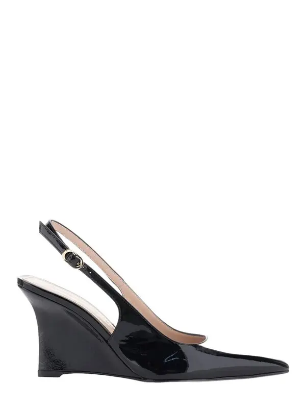 STUART WEITZMAN Pointed-toe Wedge Slingback - Black