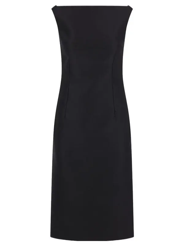 Balenciaga Off-shoulder Midi Dress - Black
