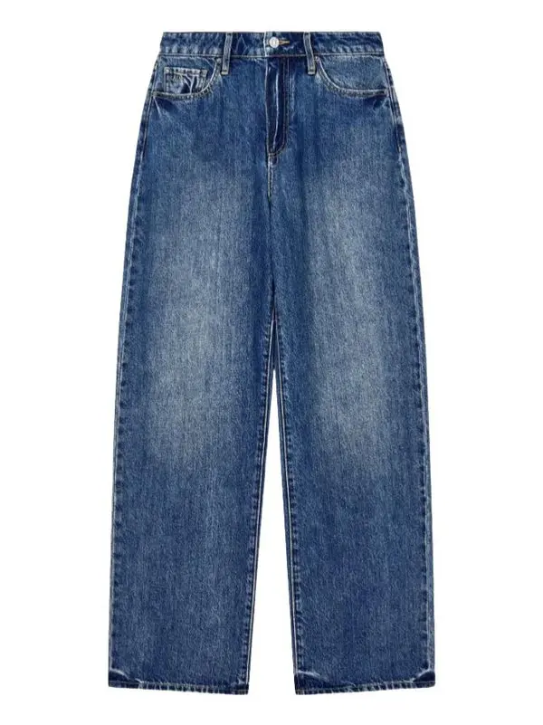 Armani Exchange Faded Straight-leg Jeans - Blue