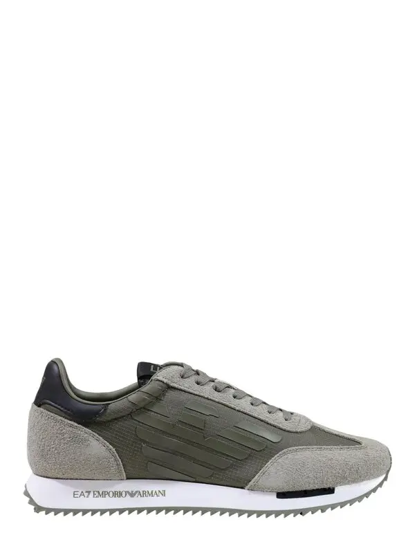 EA7 Lace-up Low-top Panelled Casual Sneakers - Gray