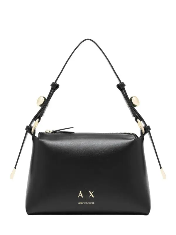 Armani Exchange Shoulder Bag In Coated Fabric - Black