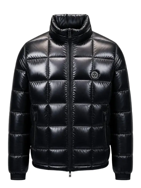Armani Exchange Long-sleeve Stand-collar Padded Jacket - Black