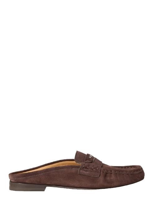 Fendi Dark Suede Mules - Brown