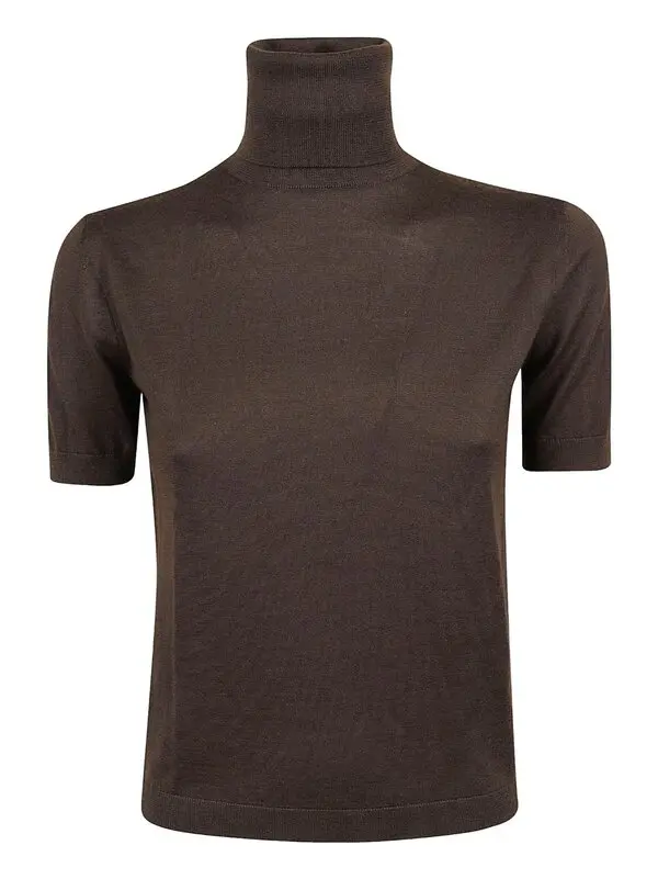 Ralph Lauren Short Sleeve Turtleneck Sweater - Black