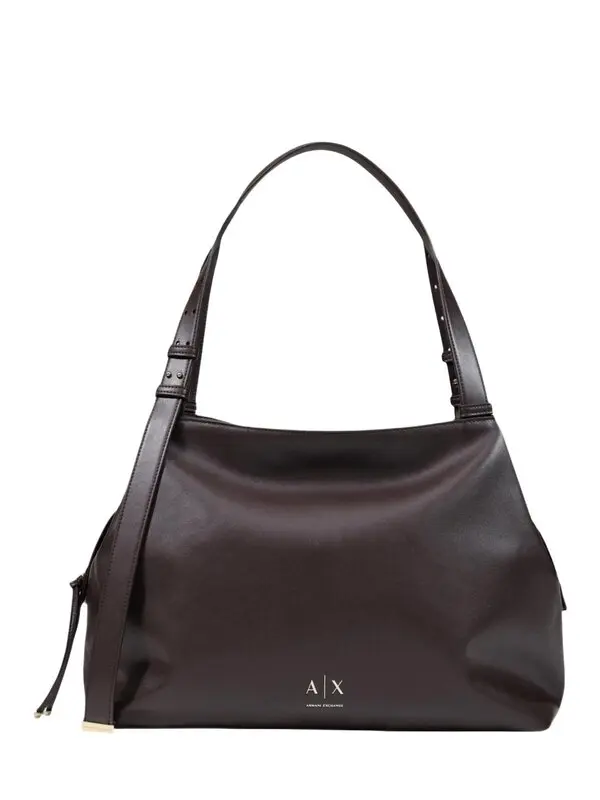 Armani Exchange Shoulder Bag In Technical Fabric - Black