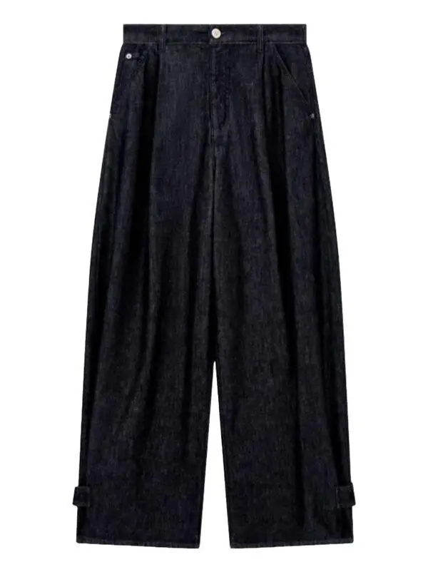 Emporio Armani Wide Leg Relaxed Fit Jeans In Rinse Denim - Blue