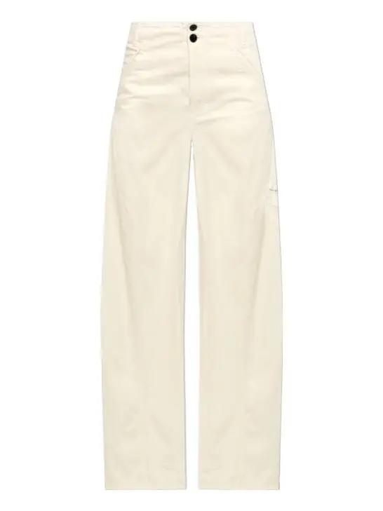 SELF-PORTRAIT Denim Wide Leg Trousers - Cream