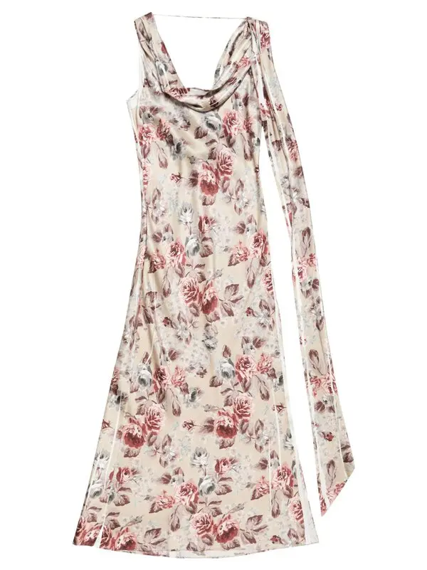 Acne Studios Printed Midi Dress - Nude