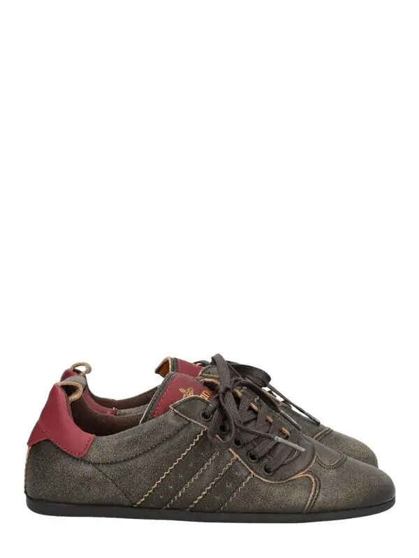 VIVIENNE WESTWOOD Distressed Leather Low-top Sneakers - Black
