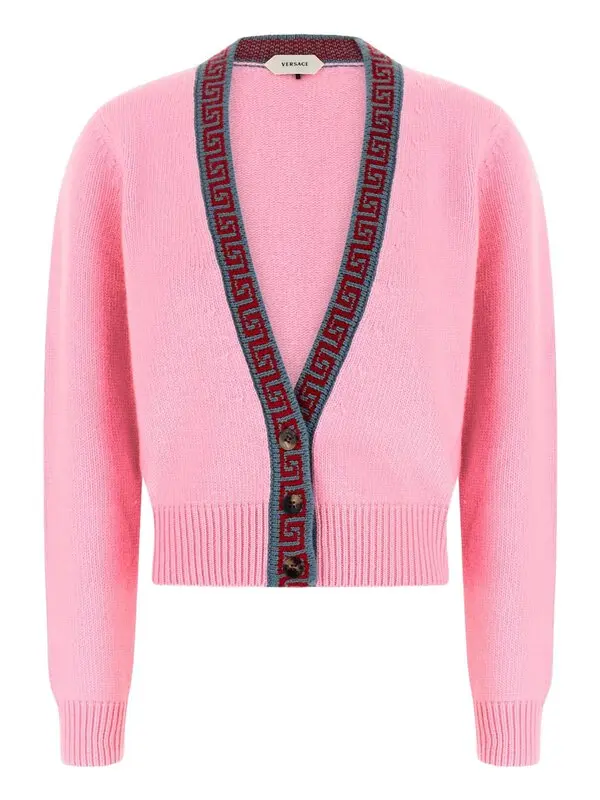 Versace V-neck Button-up Cardigan - Pink