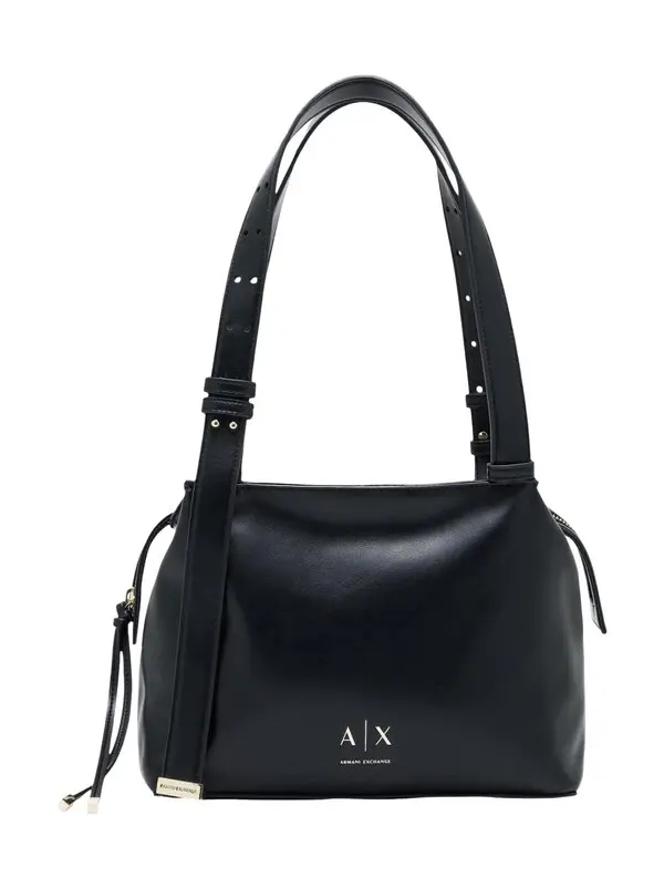 Armani Exchange Logo-plaque Adjustable-strap Shoulder Bag - Black