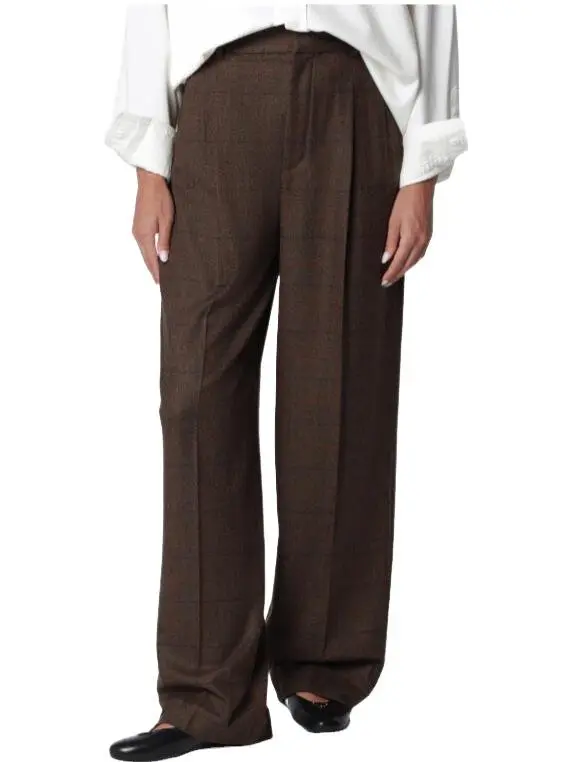 Loro Piana Straight Leg Plaid Trousers - Brown