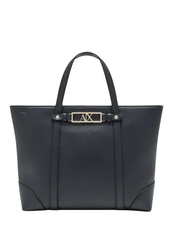 Armani Exchange Logo Detail Tote Bag - Black