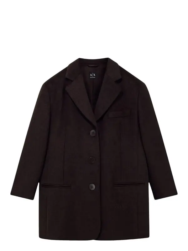 Armani Exchange Wool Blend Caban Coat - Brown