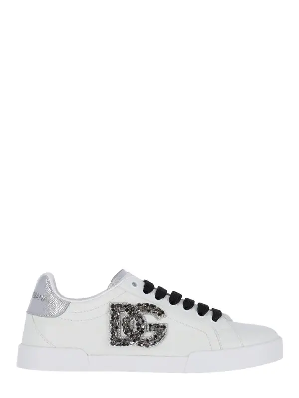 Dolce & Gabbana Portofino Dg Logo Patch Sneakers - White