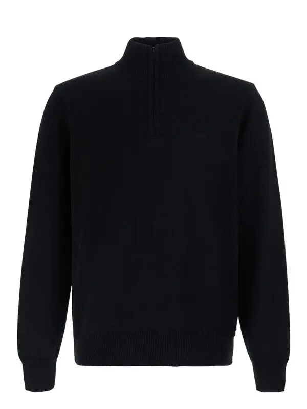 Emporio Armani Long-sleeve Half-zip Pullover - Black