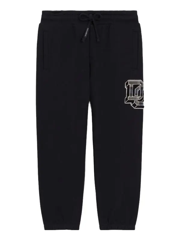 Dolce & Gabbana Fleece Trousers With Patch - Blue