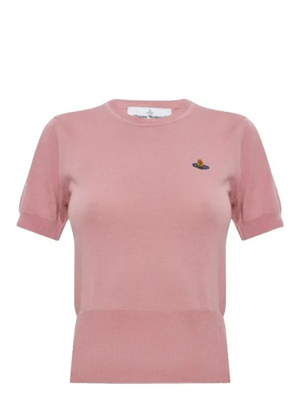 VIVIENNE WESTWOOD Short Sleeve Crew Neck Sweater - Pink