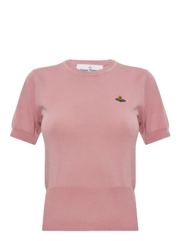 VIVIENNE WESTWOOD Bea Short Sleeve Knitted Top - Pink