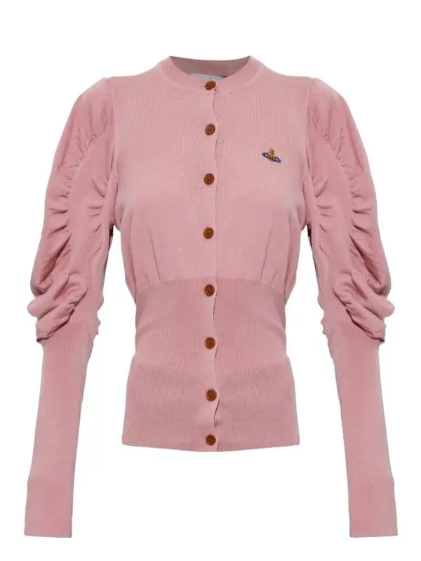 VIVIENNE WESTWOOD Eli Wool Cardigan With Puffed Sleeves - Pink