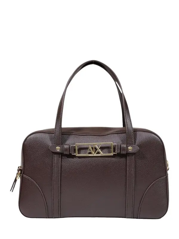 Armani Exchange Top Handle Bag With Structured Silhouette - Black
