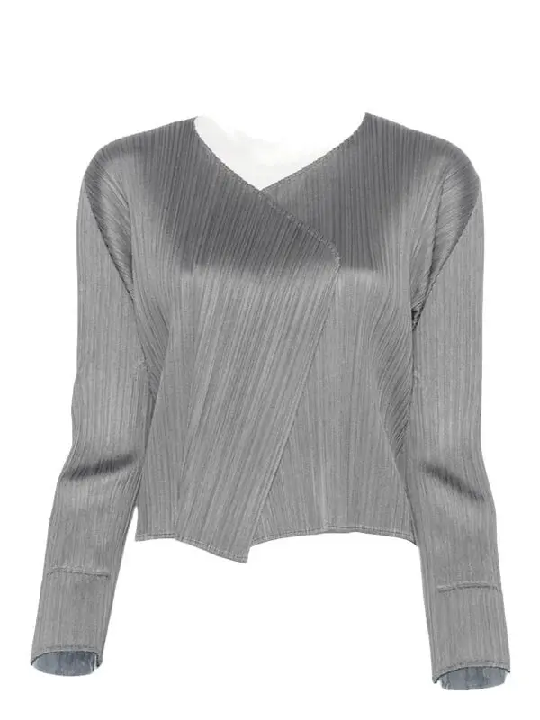Issey Miyake Grey Pleated Long-sleeve Jacket - Gray