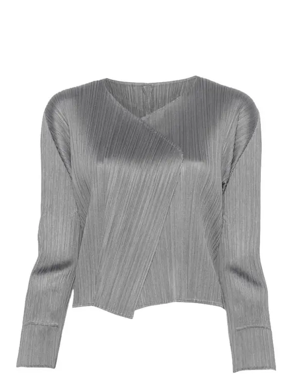 Issey Miyake Grey Pleated Long-sleeve Jacket - Gray