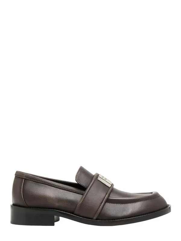 Acne Studios Leather Loafers With Engraved Logo - Black