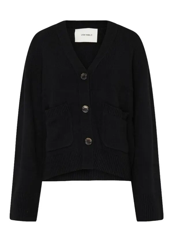 LISA YANG Danni Cardigan With V-neck And Pockets - Black