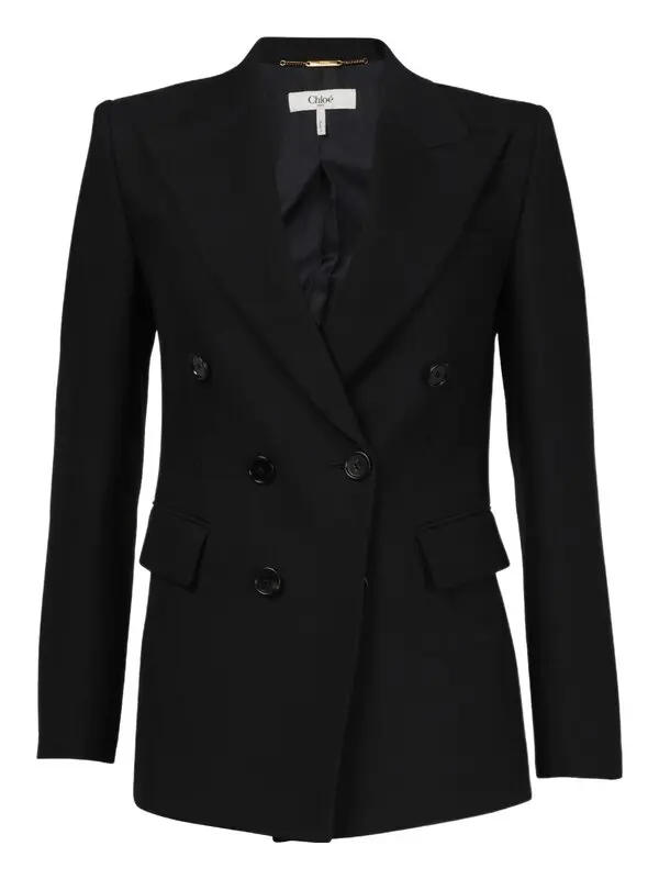 Chloé Lapel Long-sleeved Suit Coat - Black