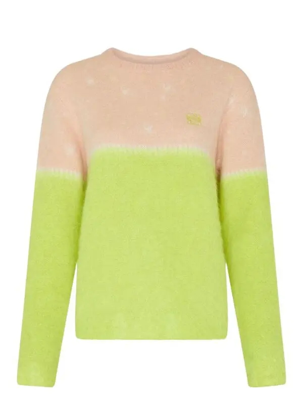 Loewe Long-sleeved Sweater With Color Block Design - Green