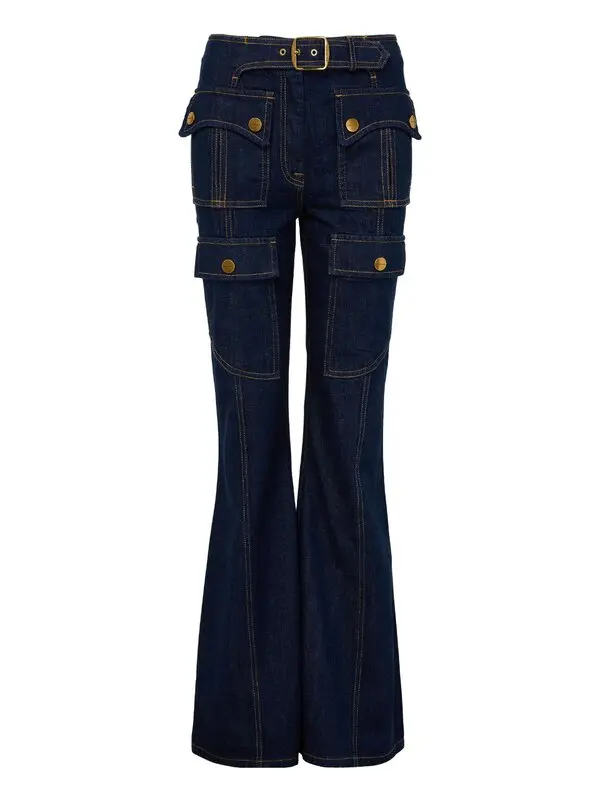 Zimmermann Luna Utility Flared Jeans - Black