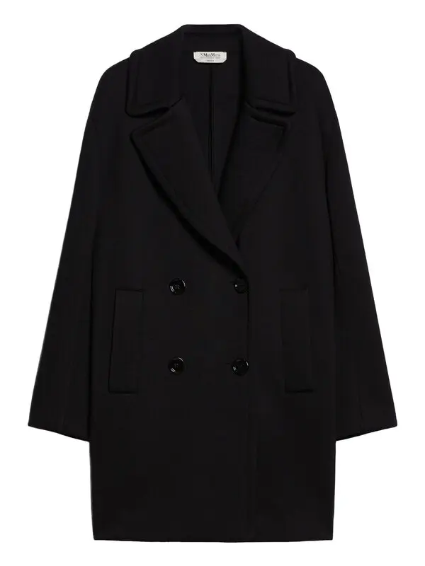Max Mara Double-breasted Straight Hem Peacoat - Black
