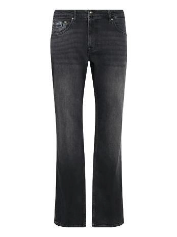 Versace Cotton Elastane Straight Leg Jeans - Black