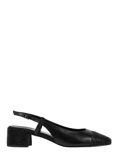Tory Burch Leather Embellished Slingback Pumps - Black