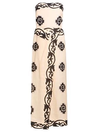 Johanna Ortiz Midi Dress Cream Size Linen - White