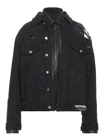 Dolce & Gabbana Denim Outerwear Size Cotton, Lambskin - Black