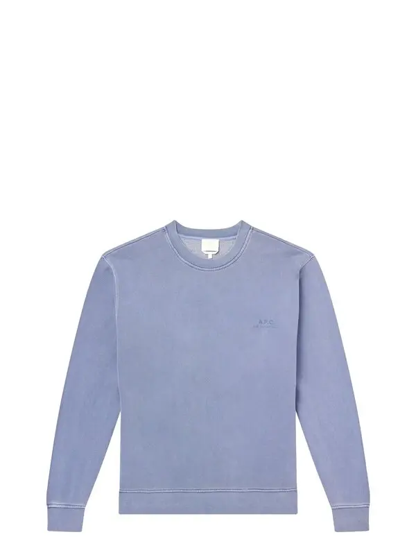 A.p.c. Fernando Logo-print Cotton-jersey Sweatshirt - Blue