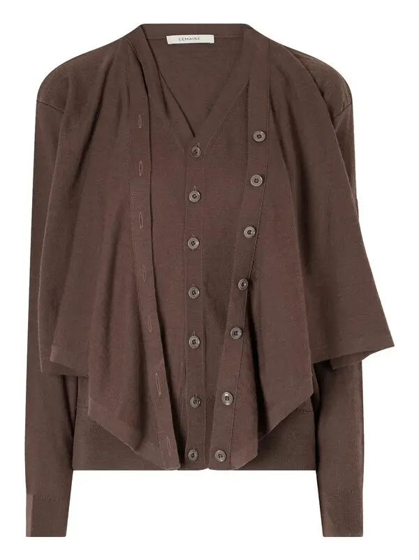 LEMAIRE Wool-blend Cardigan - Brown