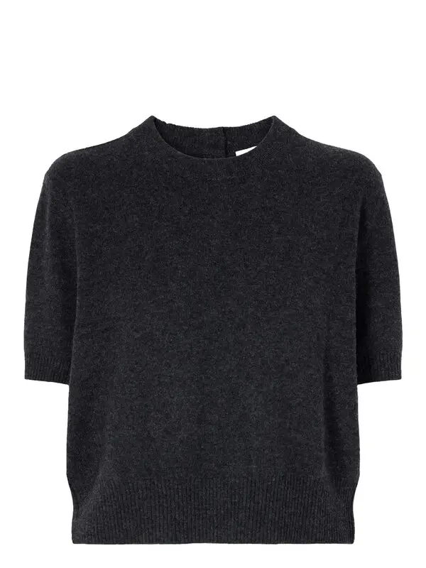 Altuzarra Otto Cashmere Mock Neck Short Sleeve Sweater - Gray