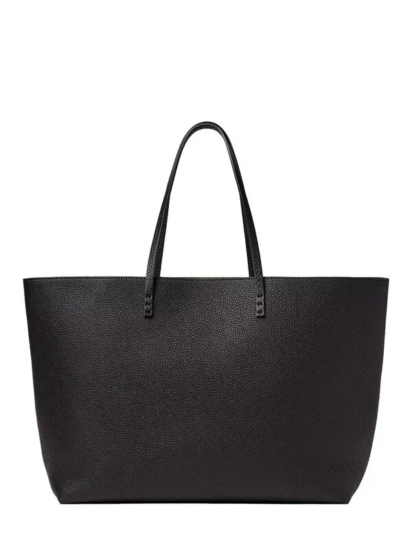 Fendi Medium Leather Roll Shopping Bag - Black