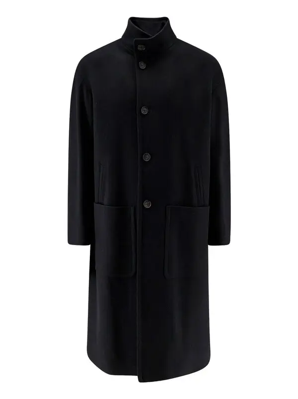 HEVO Savelletri Virgin Wool Blend Coat - Black
